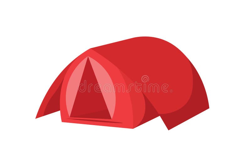 Camping Red Tent Vector Illustration Stock Vector - Illustration of ...