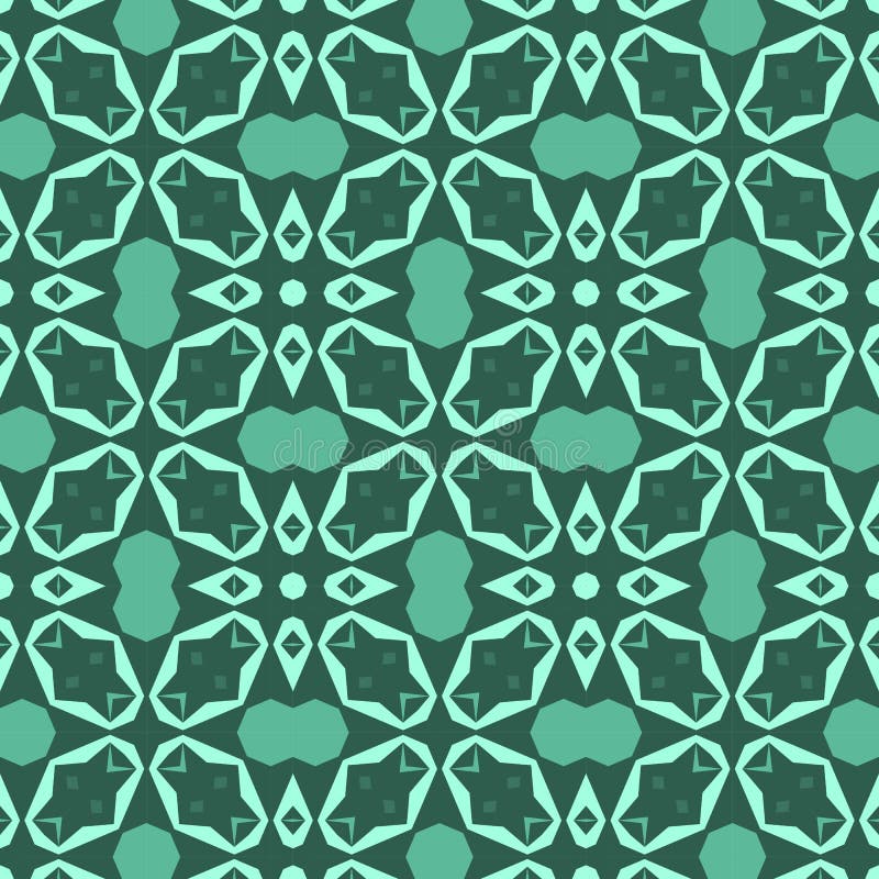 Abstract Seamless Geometric Pattern with Green Colors Stock Vector ...