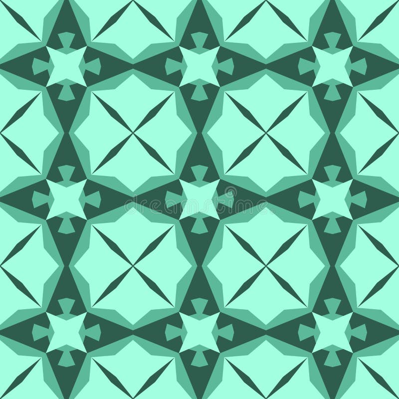Abstract Seamless Geometric Pattern with Green Colors Stock Vector ...