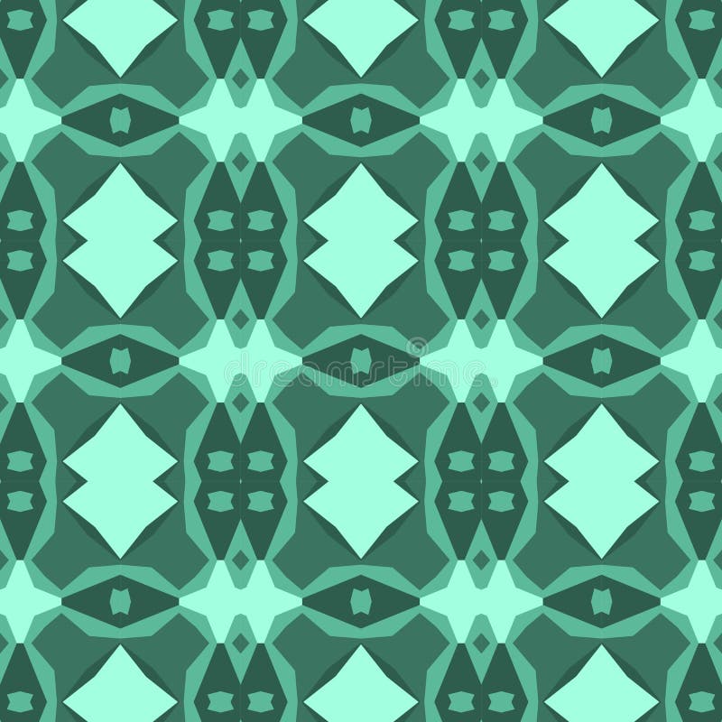 Abstract Seamless Geometric Pattern with Green Colors Stock Vector ...