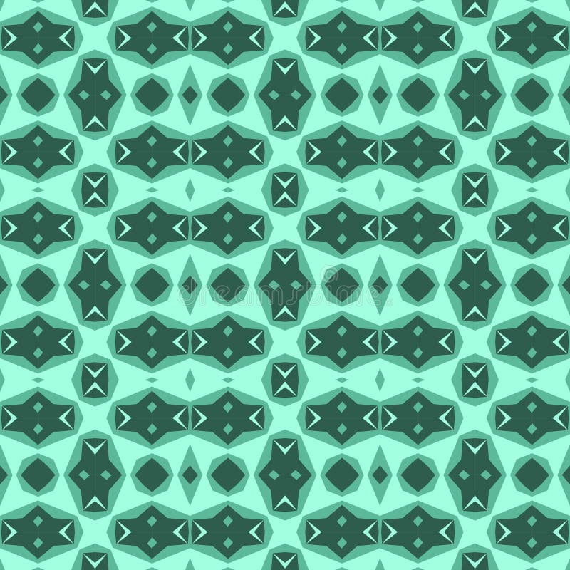 Abstract Seamless Geometric Pattern with Green Colors Stock Vector ...