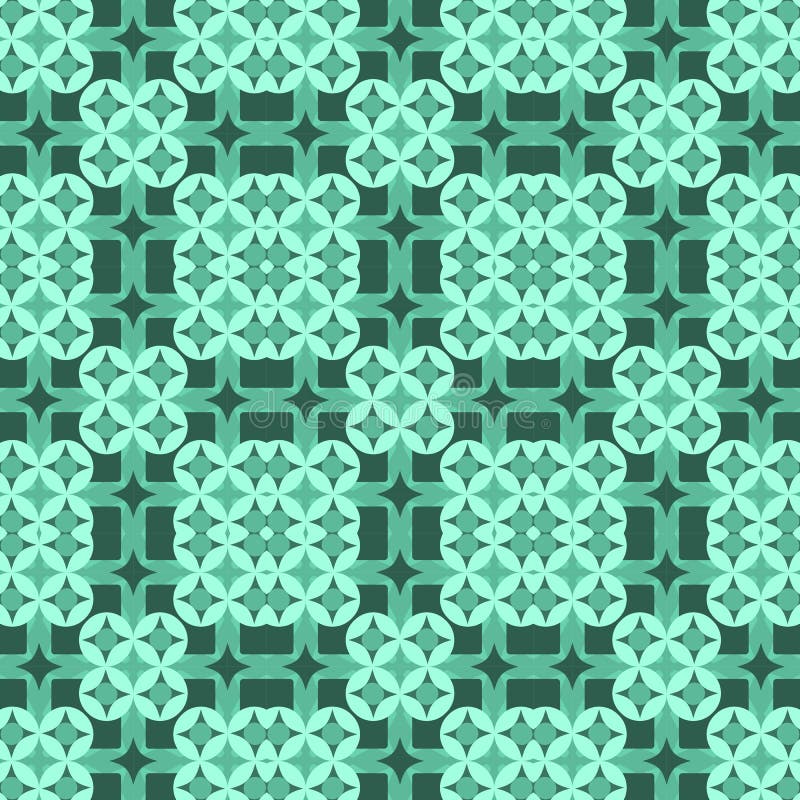 Abstract Seamless Geometric Pattern with Green Colors Stock Vector ...