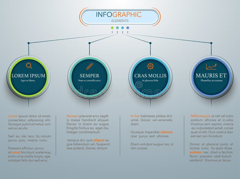 Four Circle Options or Steps Pattern Stock Vector - Illustration of ...