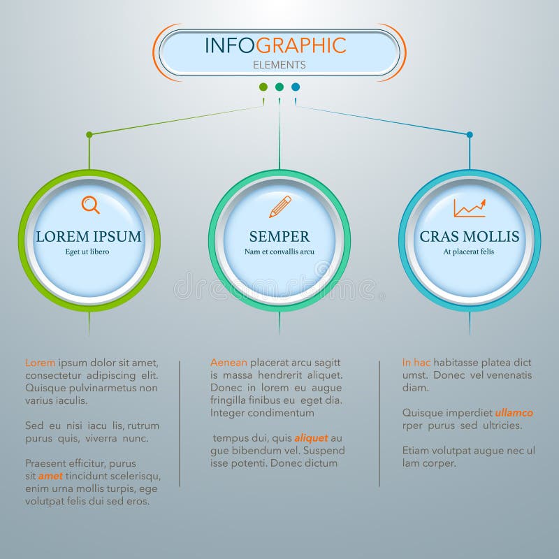 Three Circle Options or Steps Pattern Stock Vector - Illustration of ...