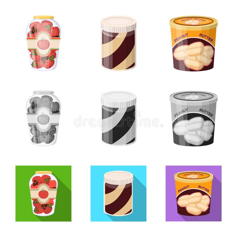 Vector Design of Can and Food Icon. Collection of Can and Package ...