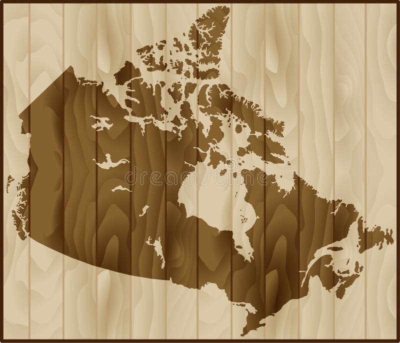 Vector Illustration Canada Map On Wood Background Stock Vector ...