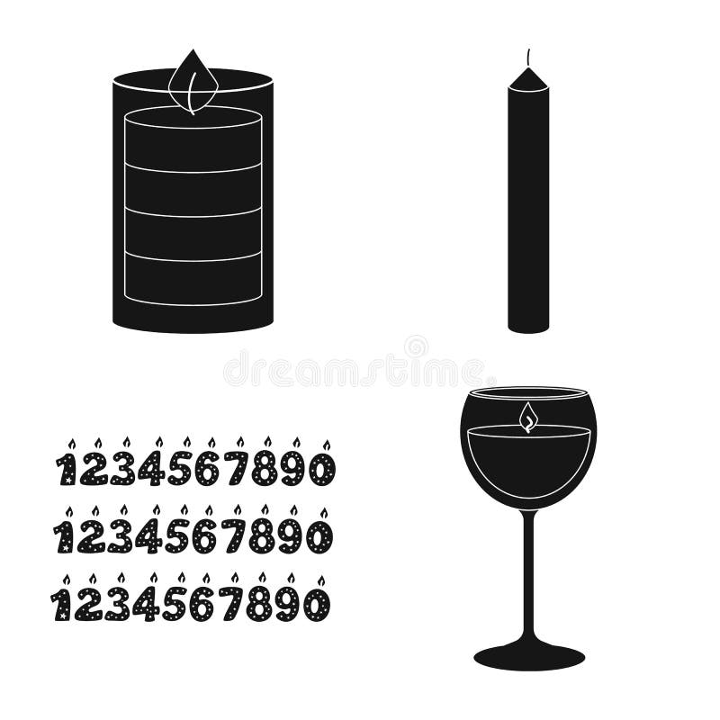 Vector Design of Candlelight and Decoration Symbol. Collection of ...