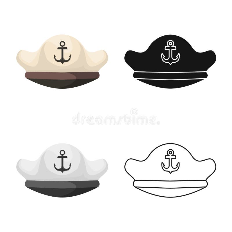 Vector Design of Cap and Captain Symbol. Collection of Cap and Navy ...