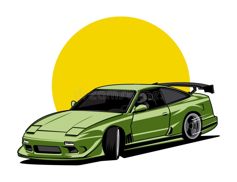Vector Illustration with Drift Car Design Graphic Idea Stock Vector ...