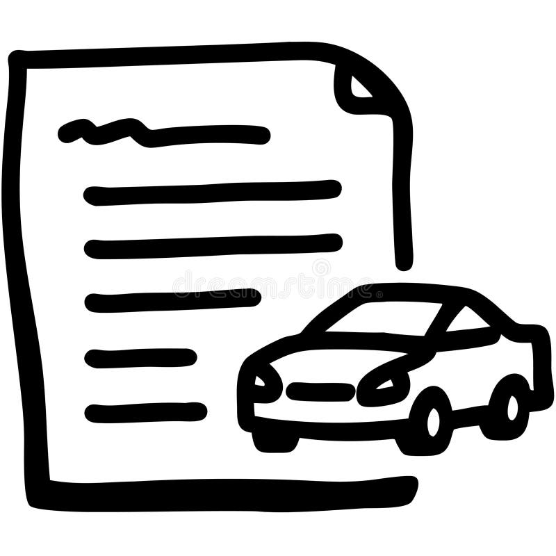Vector Illustration of Car Document Symbol for Insurance or Finance Use ...
