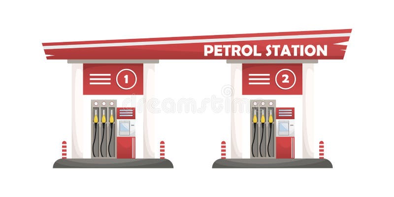 Vector Illustration of a Car Filling Station. Isolated Illustration ...