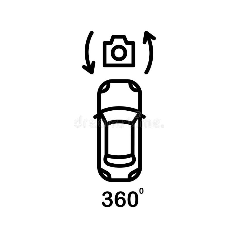 Car Surrounding View Vector Icon. Isolated Transportation Camera View ...