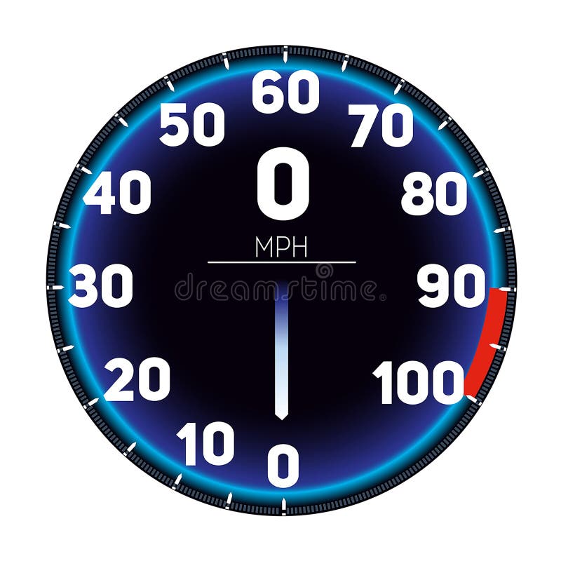 Vector Illustration Car Speedometer Dashboard Icon. Speed Meter Fast ...