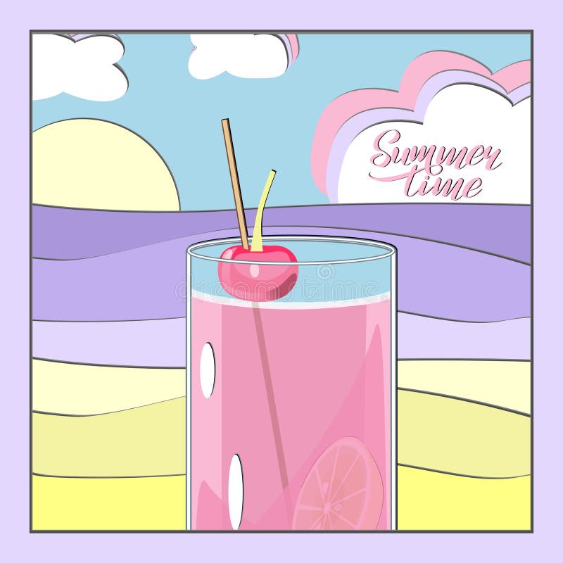 Vector Cocktail on the Beach Stock Vector - Illustration of refreshment ...