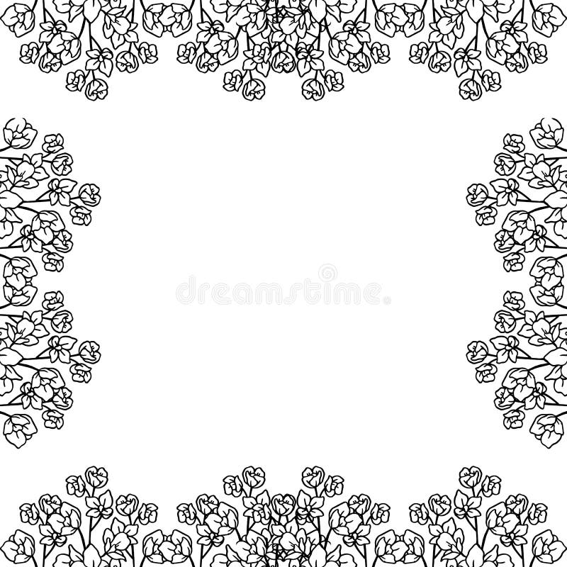 Vector Illustration Card with Drawing Flower Frame Stock Vector ...