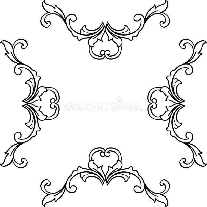 Vector Illustration of Card with Drawing Flower Frame Stock Vector ...