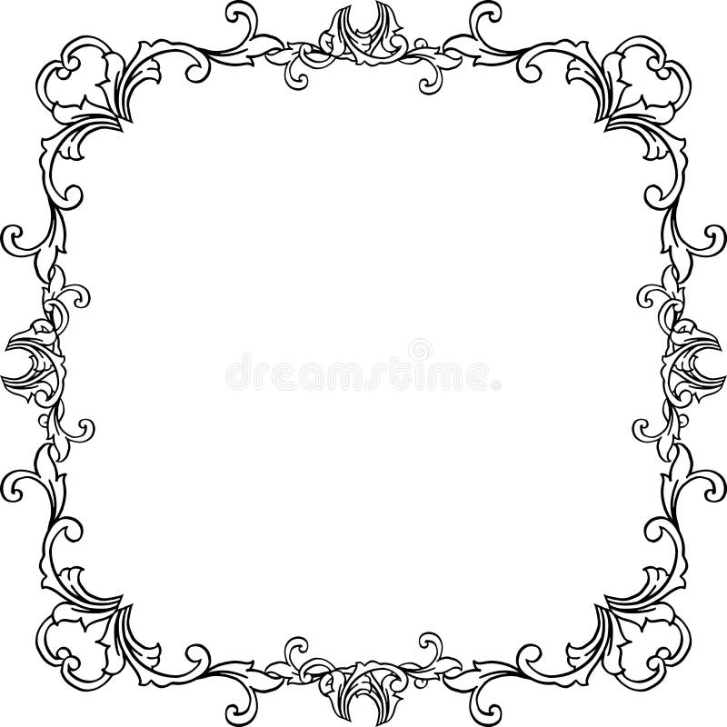Vector Illustration of Card with Drawing Flower Frame Stock Vector ...