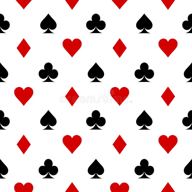 Card Icon Pattern Wallpaper Vector Background. Card Suits Seamless ...