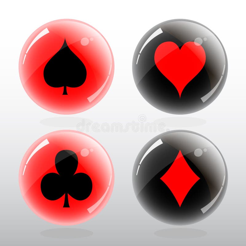 Vector Illustration of Card Symbol in Glossy Ball Stock Vector ...