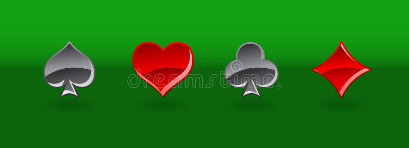 Vector Illustration Of Card Symbols On Green Picture. Image: 5885299