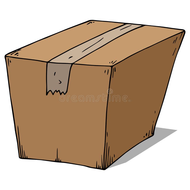 Vector Illustration of a Cardboard Box. Packing Box. Hand Drawn Box ...