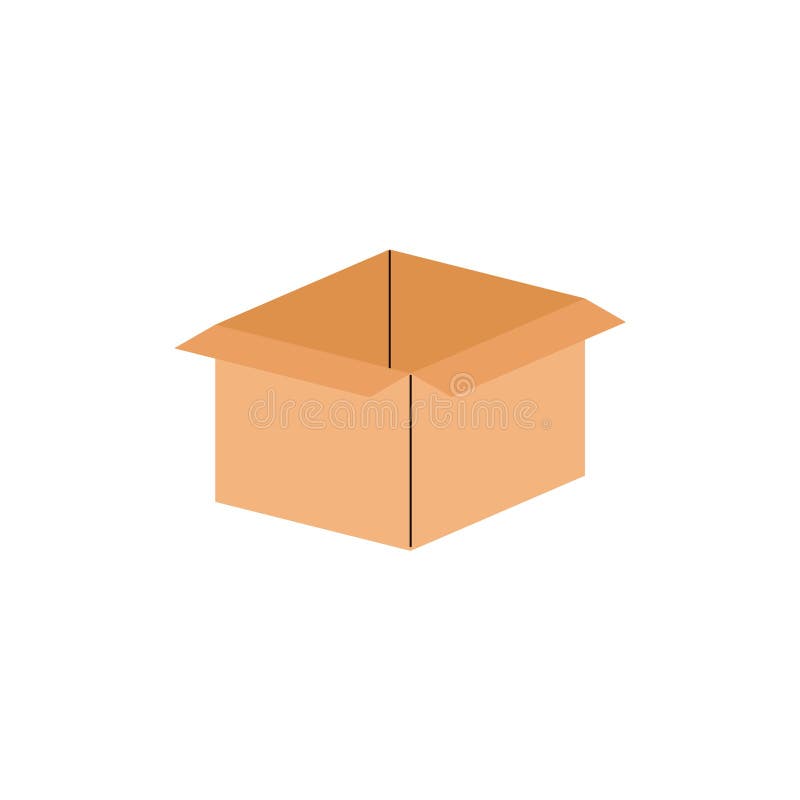 Vector Illustration of Cardboard Boxes: an Open Empty Box, Ready To Be ...