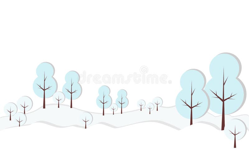 Vector Illustration of Cardboard Paper Forest with Trees in Snow. Stock ...