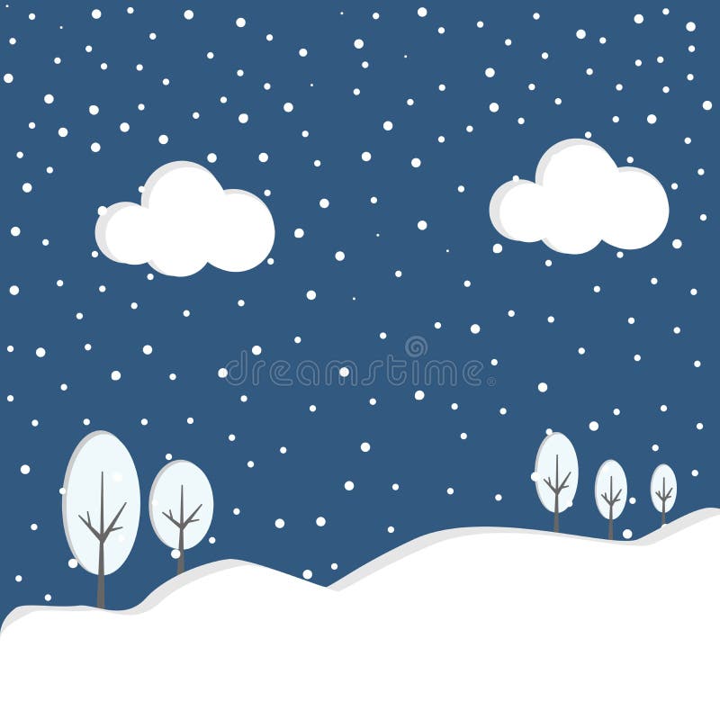 Vector Illustration of Cardboard Paper Forest with Trees in Snow. Stock ...