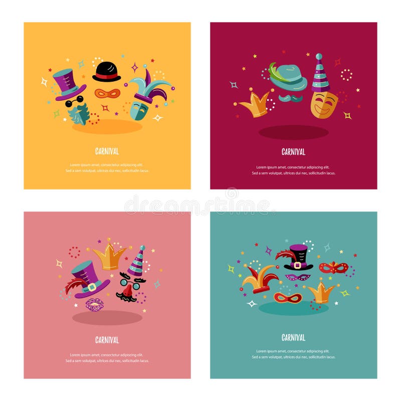 Vector Illustration with Carnival and Celebratory Objects Stock ...