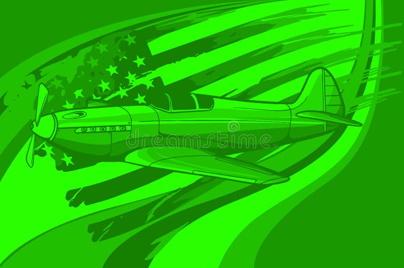 Vector Illustration Cartoon Airplane with America Flag Stock Vector ...