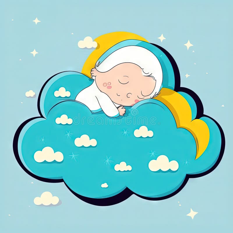 Vector Illustration of Cartoon Baby Sleeping Stock Photo - Image of ...