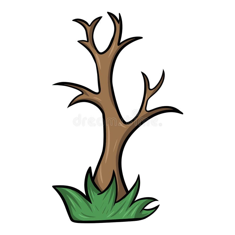 Vector Illustration. Cartoon Beautiful Tree Trunk without Crown and ...