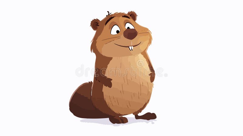 Playful Cartoon Beaver in Vector Illustration for Various Design ...
