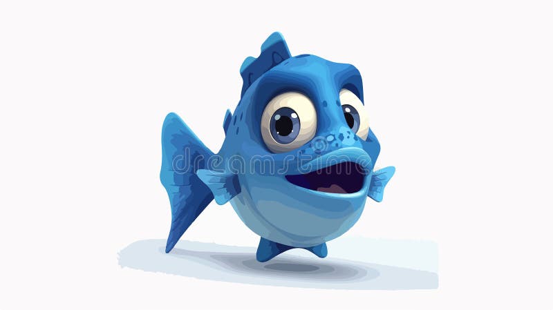 Vibrant Cartoon Blue Fish Vector Illustration for Creative Projects ...