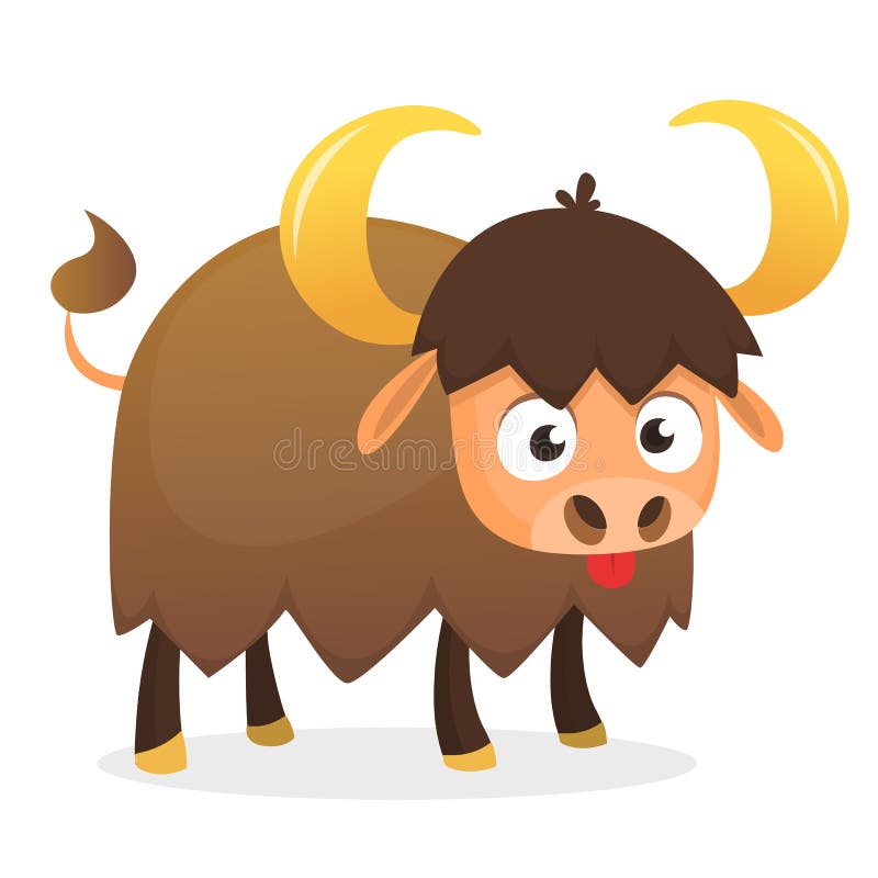 Vector Illustration of Cartoon Buffalo. Stock Vector - Illustration of ...