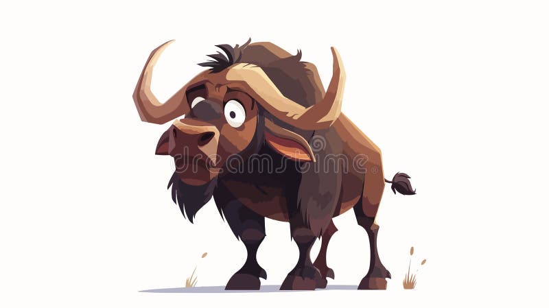 Cartoon Buffalo Animation Vector Illustration for Creative Projects ...