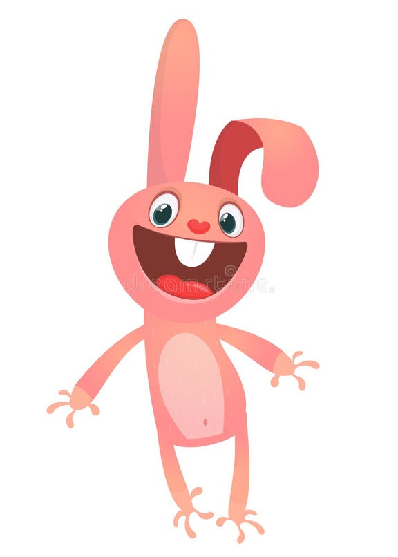 Vector Illustration of Cartoon Bunny Rabbit Hopping. Stock Vector ...