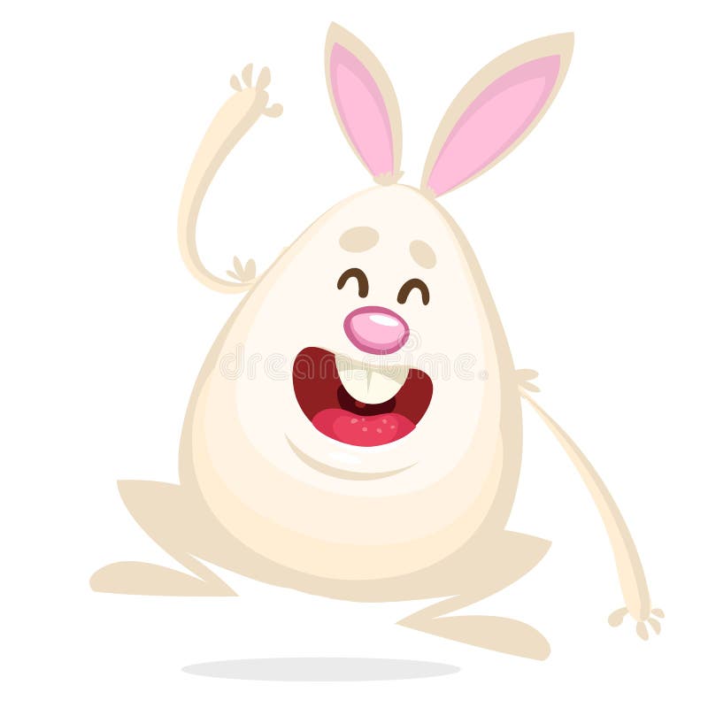 A Vector Illustration of Cartoon Bunny Rabbit Hopping. Easter Rabbit ...