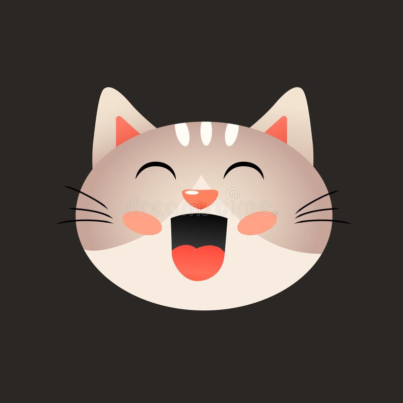 Vector Illustration of Cartoon Cat Head Stock Vector - Illustration of ...