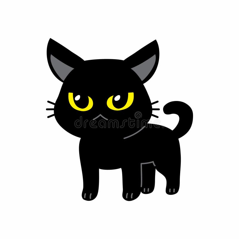 Vector Illustration Cartoon Character Black Cat Stock Illustration ...