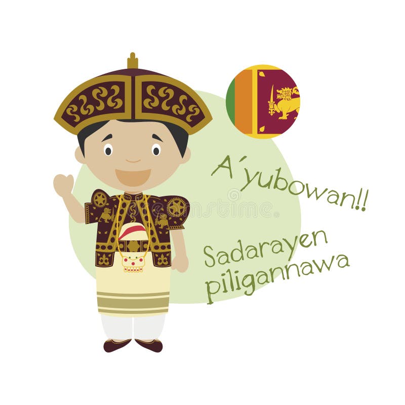 Vector Illustration of Cartoon Character Saying Hello and Welcome in ...