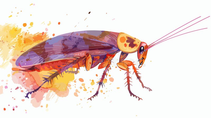 Detailed Cartoon Cockroach Character Vector Illustration for Animation ...