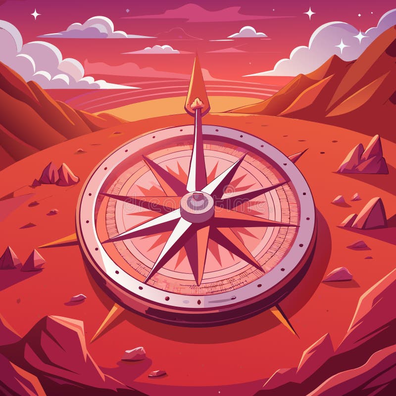 Vector Illustration Of A Cartoon Compass Stock Illustration