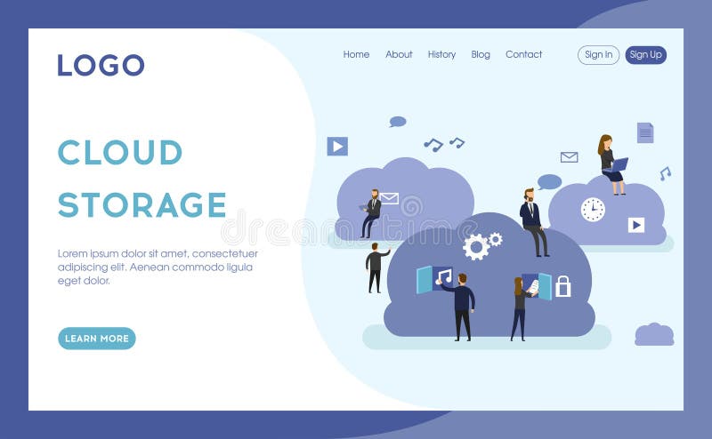 Vector Illustration. Cartoon Composition in Flat Style. Website Layout ...