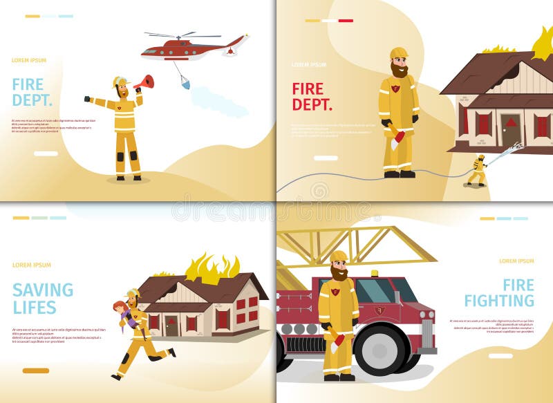 Vector Illustration Cartoon Concept Firefighter Stock Vector ...