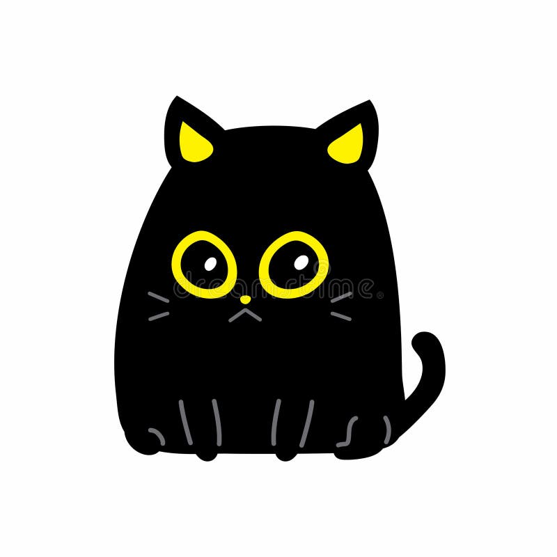 Vector Illustration Cartoon Cute Character Black Cat Stock Vector ...