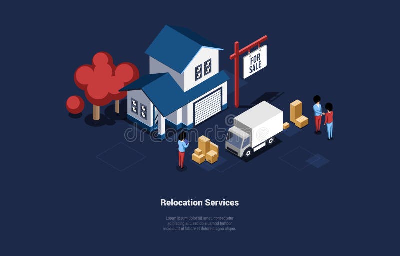 Vector Illustration. Cartoon 3D Style with Characters. Isometric ...