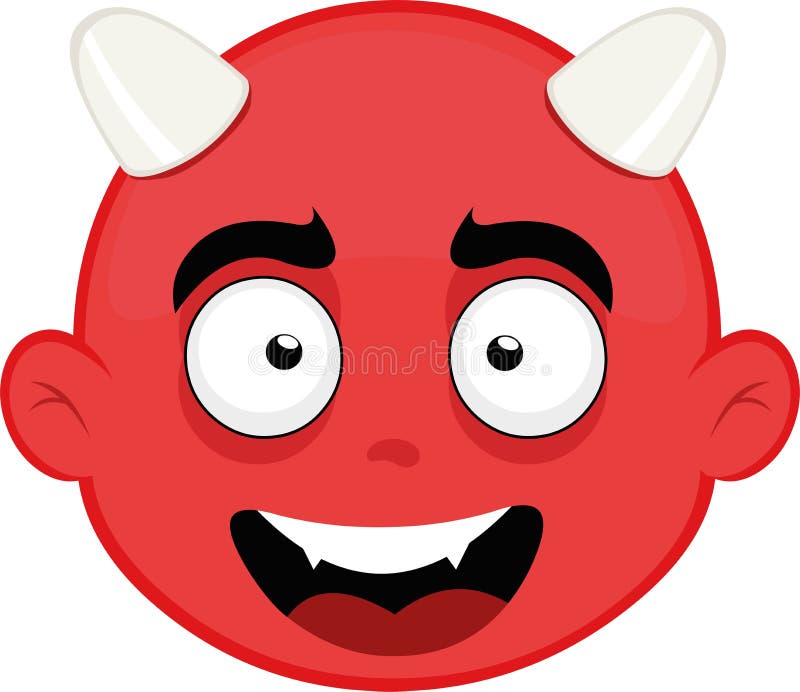 Vector Illustration of a Cartoon Devil Face Stock Vector - Illustration ...