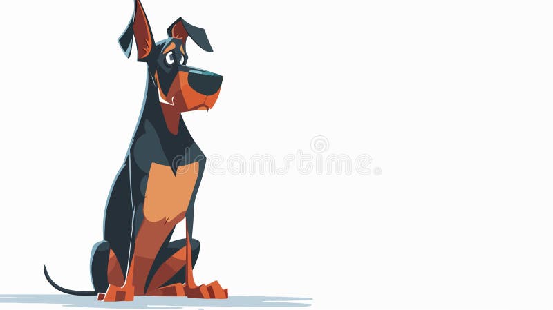 Playful Cartoon Doberman Dog Vector Illustration for Graphic Design ...
