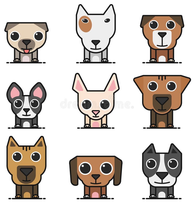Vector Cartoon Dog Collection 1 Stock Vector - Illustration of french ...